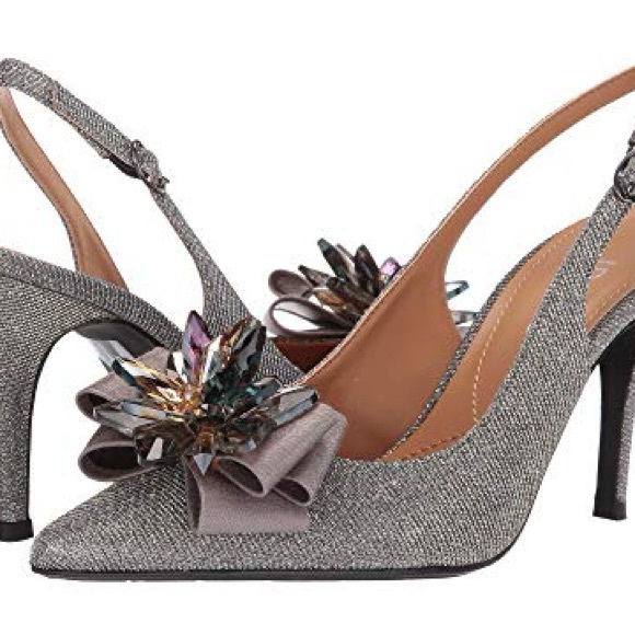 J.Renee | Shoes | Jrene Denyell Pewter Silver Glitter Heels | Poshmark